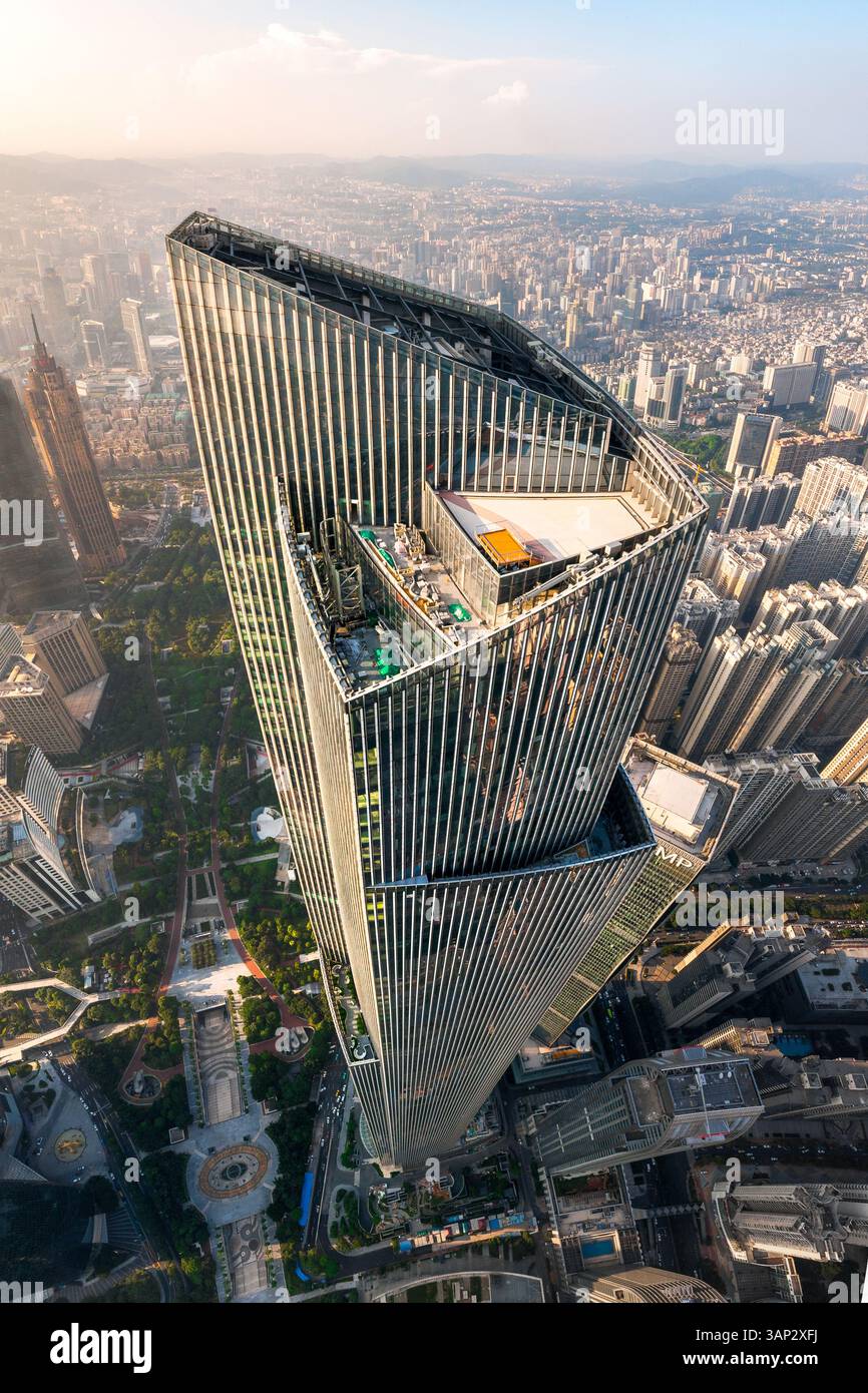 Aerial view of CTF Finance centre building, Guangzhou, China Stock ...