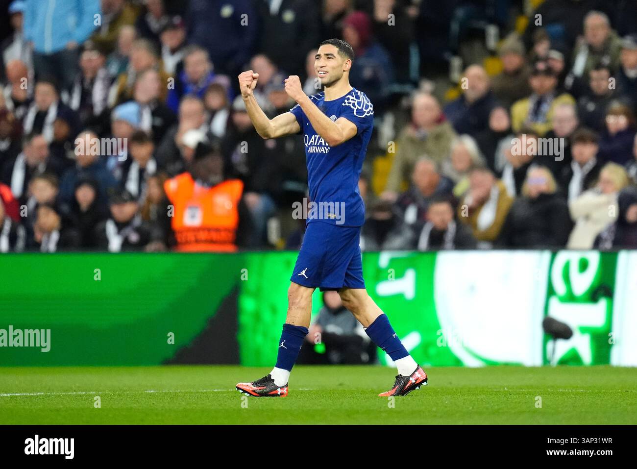 Paris Saint-Germain's Achraf Hakimi celebrates scoring their side's ...