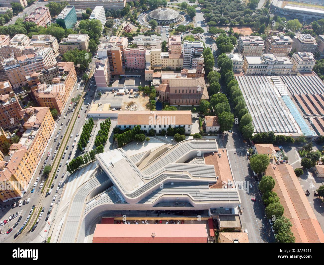 ROME, ITALY - 16 JULY 2019 : Aerial view of the national museum of ...