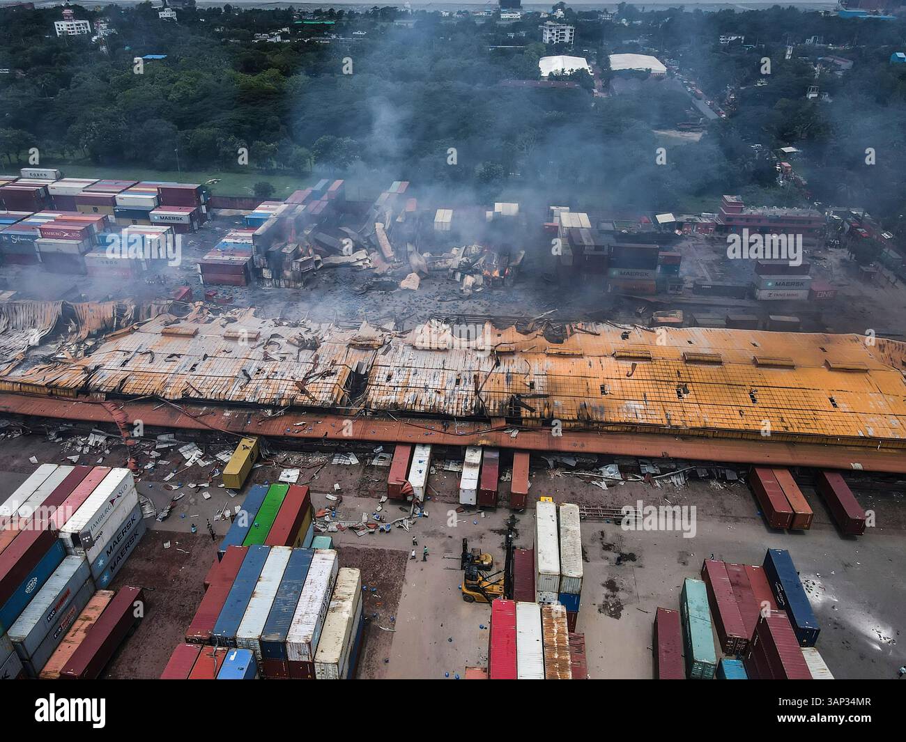 Sitakunda, Bangladesh - 05 June 2022: Aerial view of the aftermath of a ...