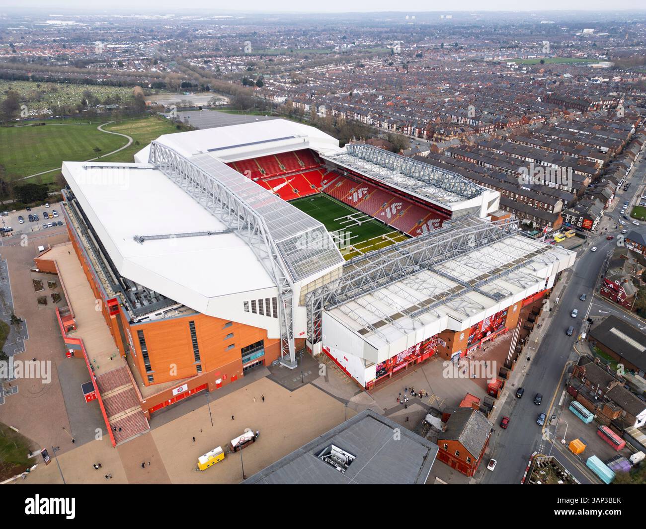 Anfield, Liverpool Football Club stadium, Merseyside, England Stock ...