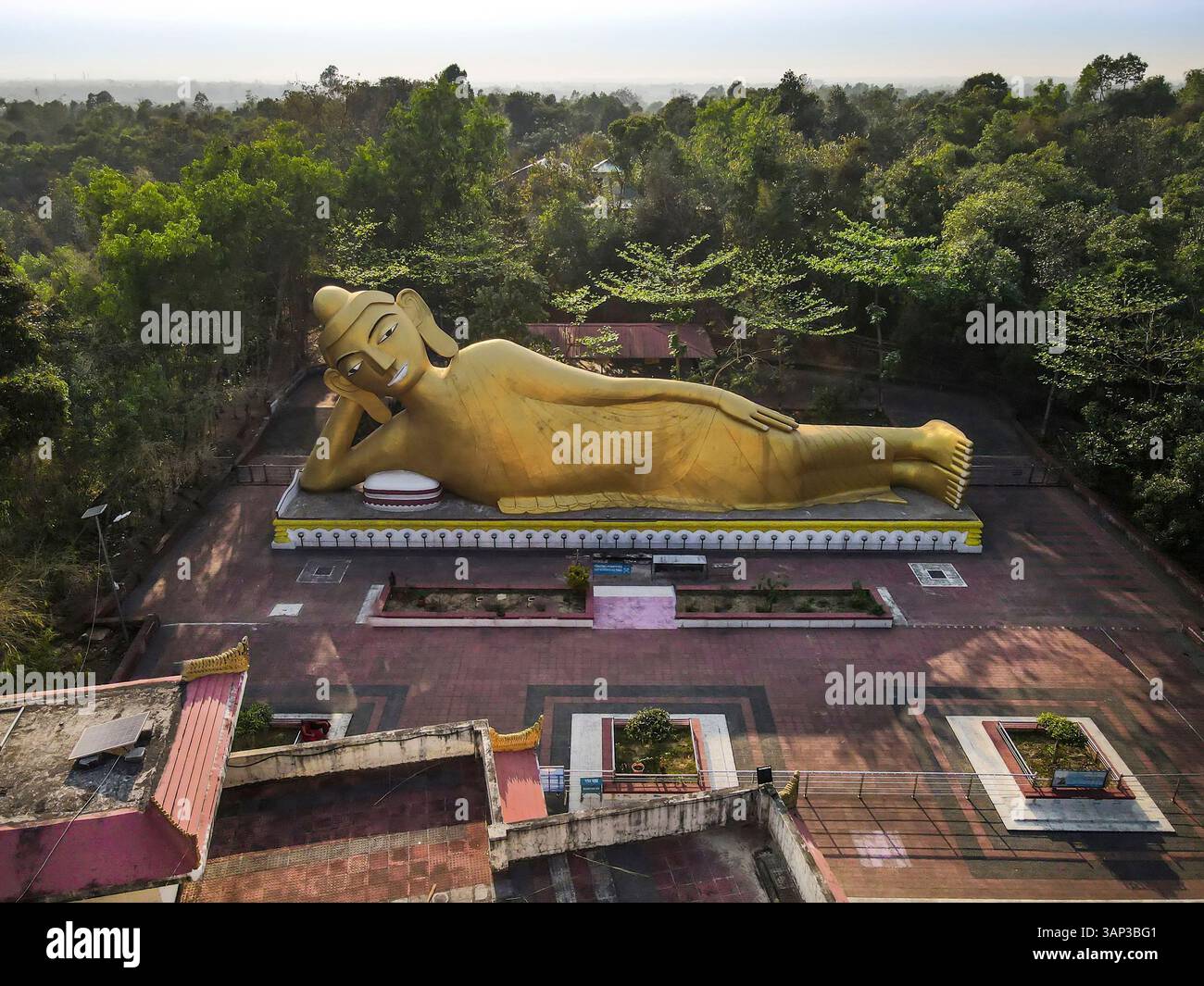 Aerial view of ramu buddhist temple with the largest 100 feet high ...