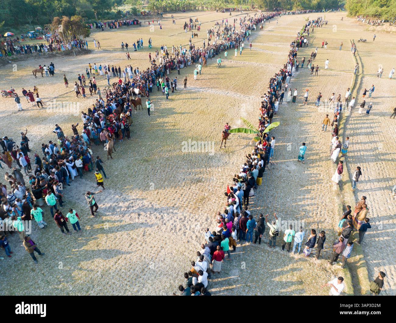 Ghatail, Bangladesh - 28 December 2024: Aerial view of a vibrant ...