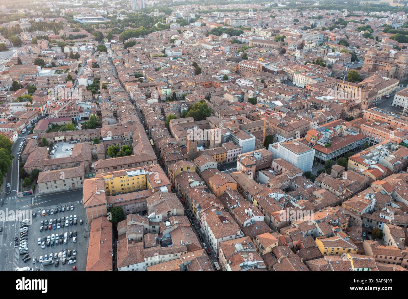 Aerial view of Ferrara, a small town in Emilia Romagna, Italy Stock ...