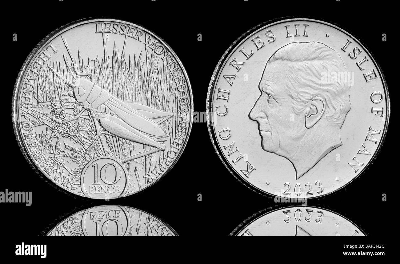 2023 Isle Of Man 10p featuring the first portrait of King Charles III ...
