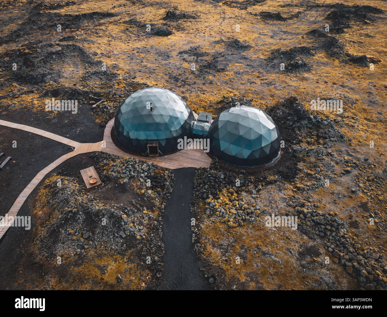 Aerial view glamping domes hi-res stock photography and images - Alamy