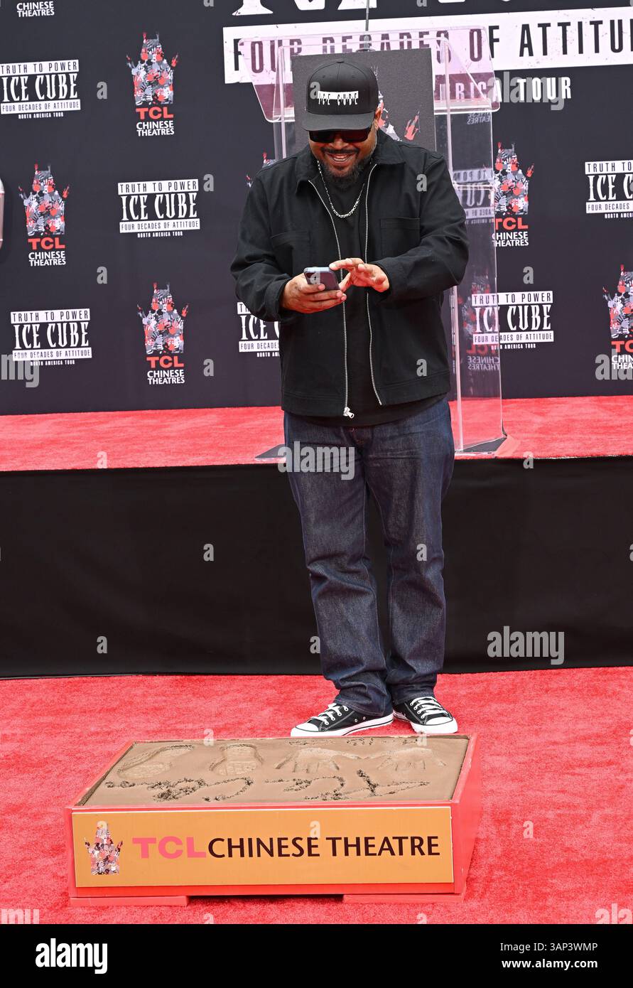 Hollywood, USA. 15th Apr, 2025. Ice Cube at his handprints and ...