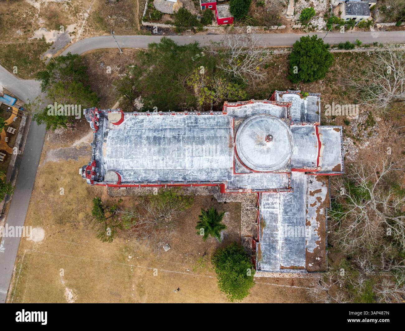 Aerial view of Mayan church in Sotuta, Yucatan, Mexico Stock Photo - Alamy