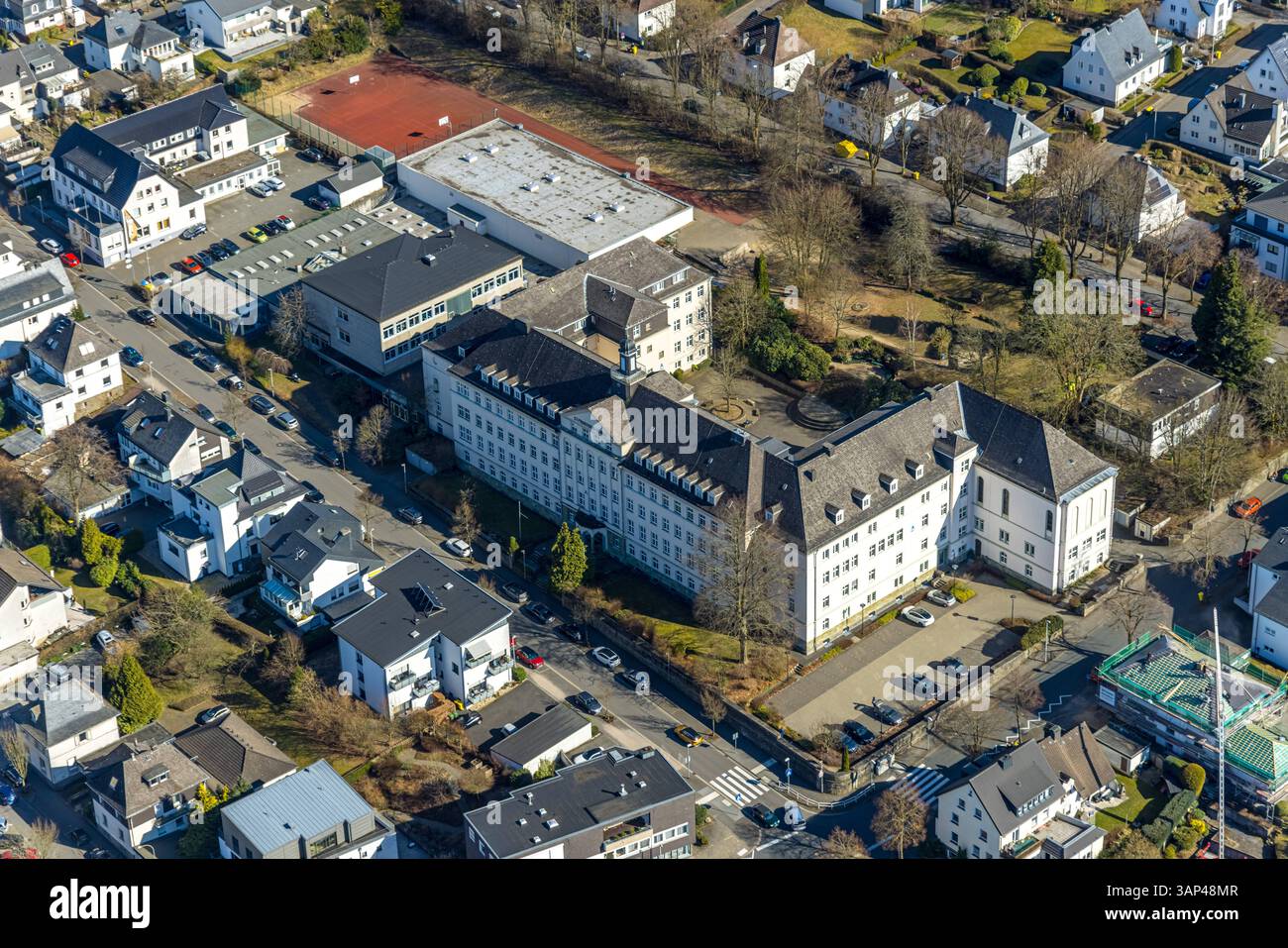Luftbild, St.-Franziskus-Schule, Olpe-Stadt, Olpe, Sauerland, Nordrhein ...