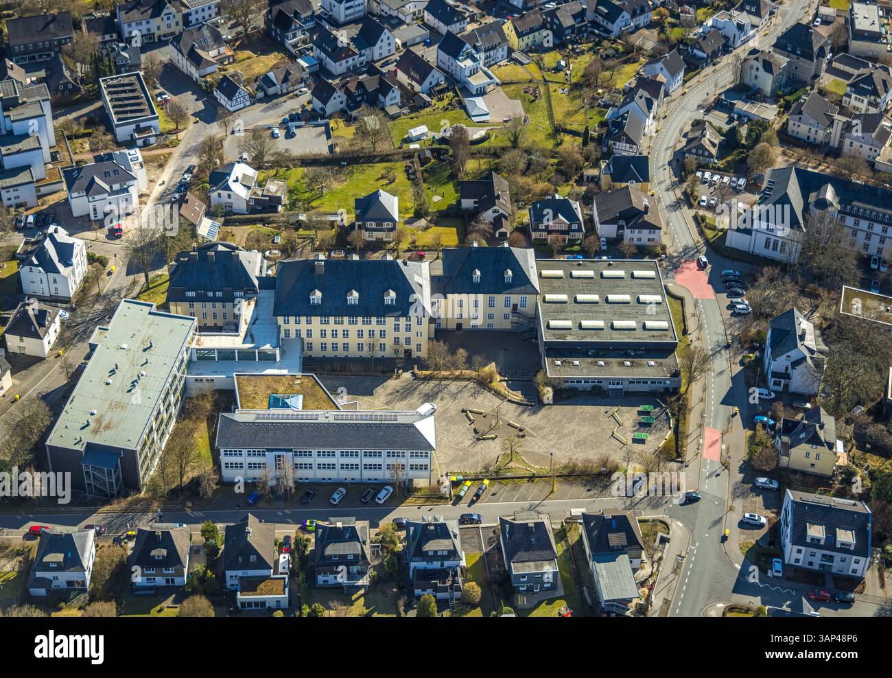 Luftbild, Städtisches Gymnasium Olpe, Olpe-Stadt, Olpe, Sauerland ...