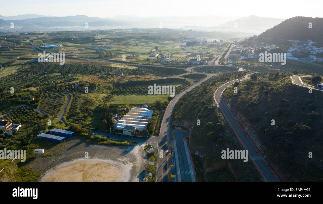Aerial view of empty road in Coín, Malaga Spain Stock Photo - Alamy