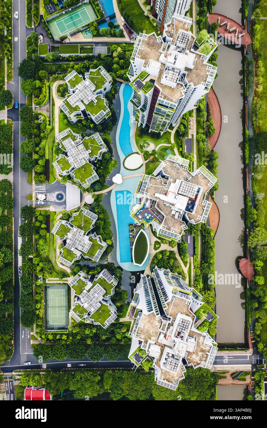 Aerial view of The Crest Residence in Bukit Merah, Singapore Stock ...