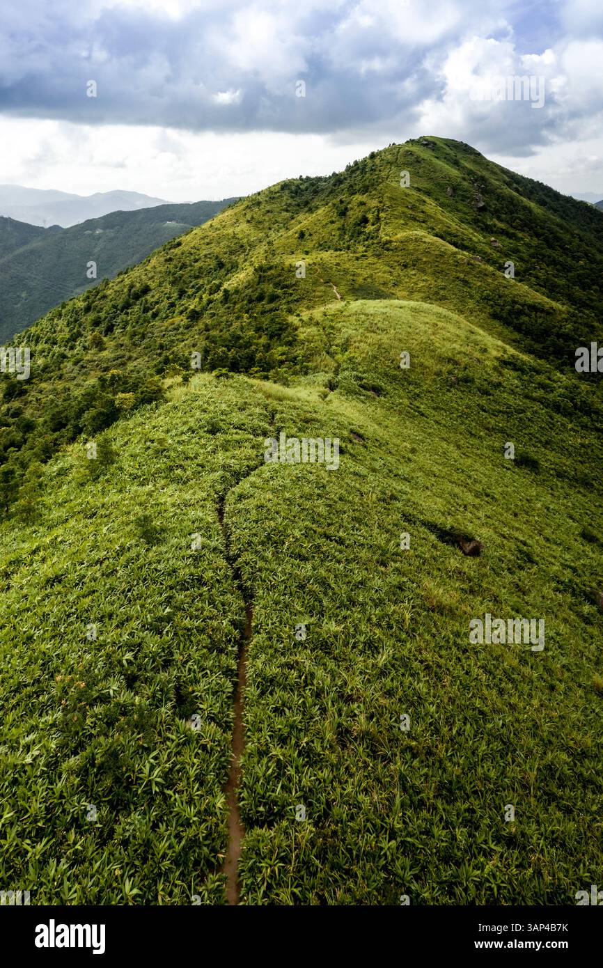 Aerial View of Elephant Hill landscape in Kowloon Peak, Ma On Shan ...
