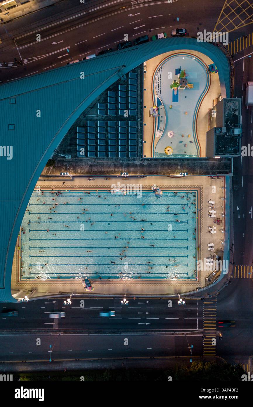 Aerial View of the Kennedy Town Swimming Pool in Hong Kong Stock Photo ...