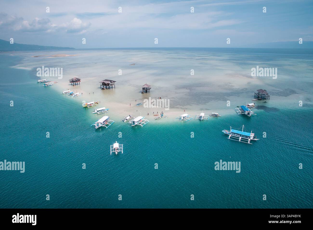 Aerial view of the famous Manjuyod Sand Bar also known as The Maldives ...