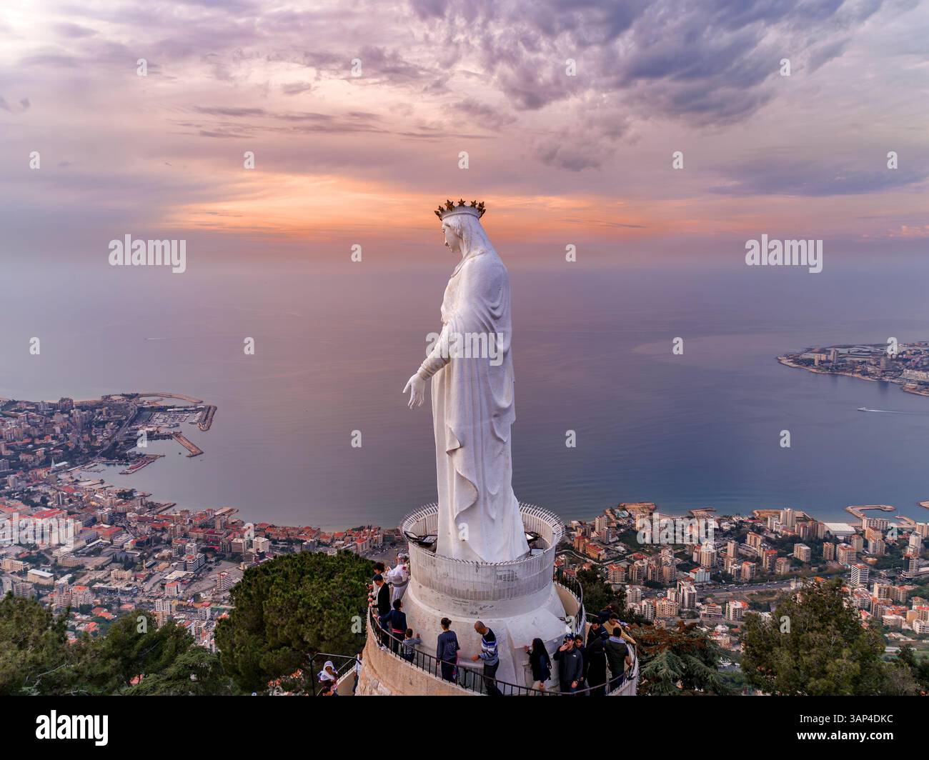 Aerial view of Our Lady of Lebanon, Jounieh, Lebanon Stock Photo - Alamy