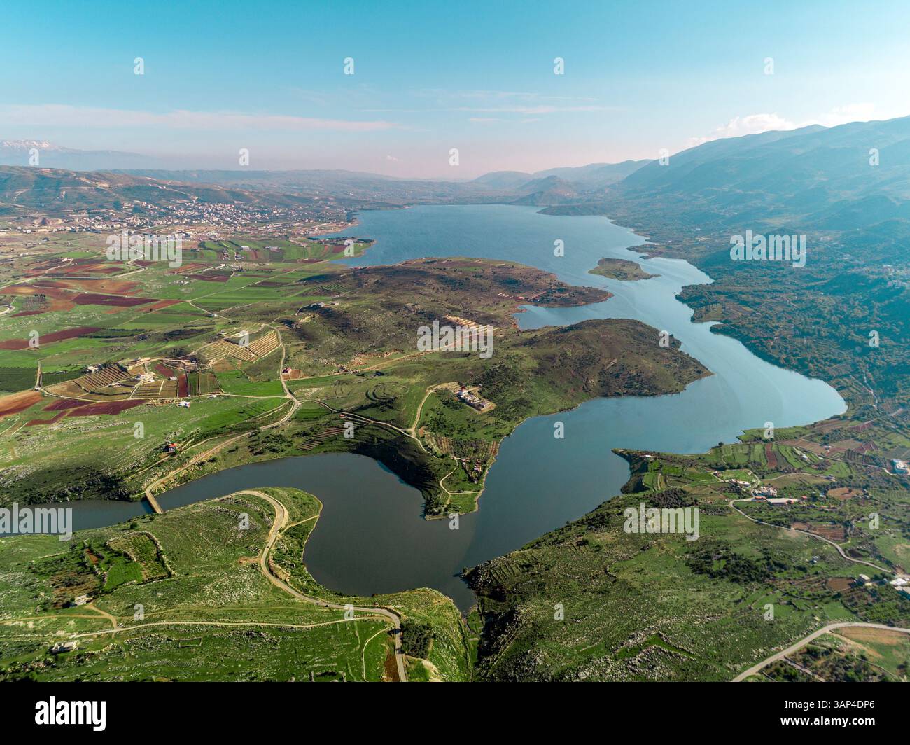 Aerial view of Qaraoun lake, Qaraoun, Lebanon Stock Photo - Alamy