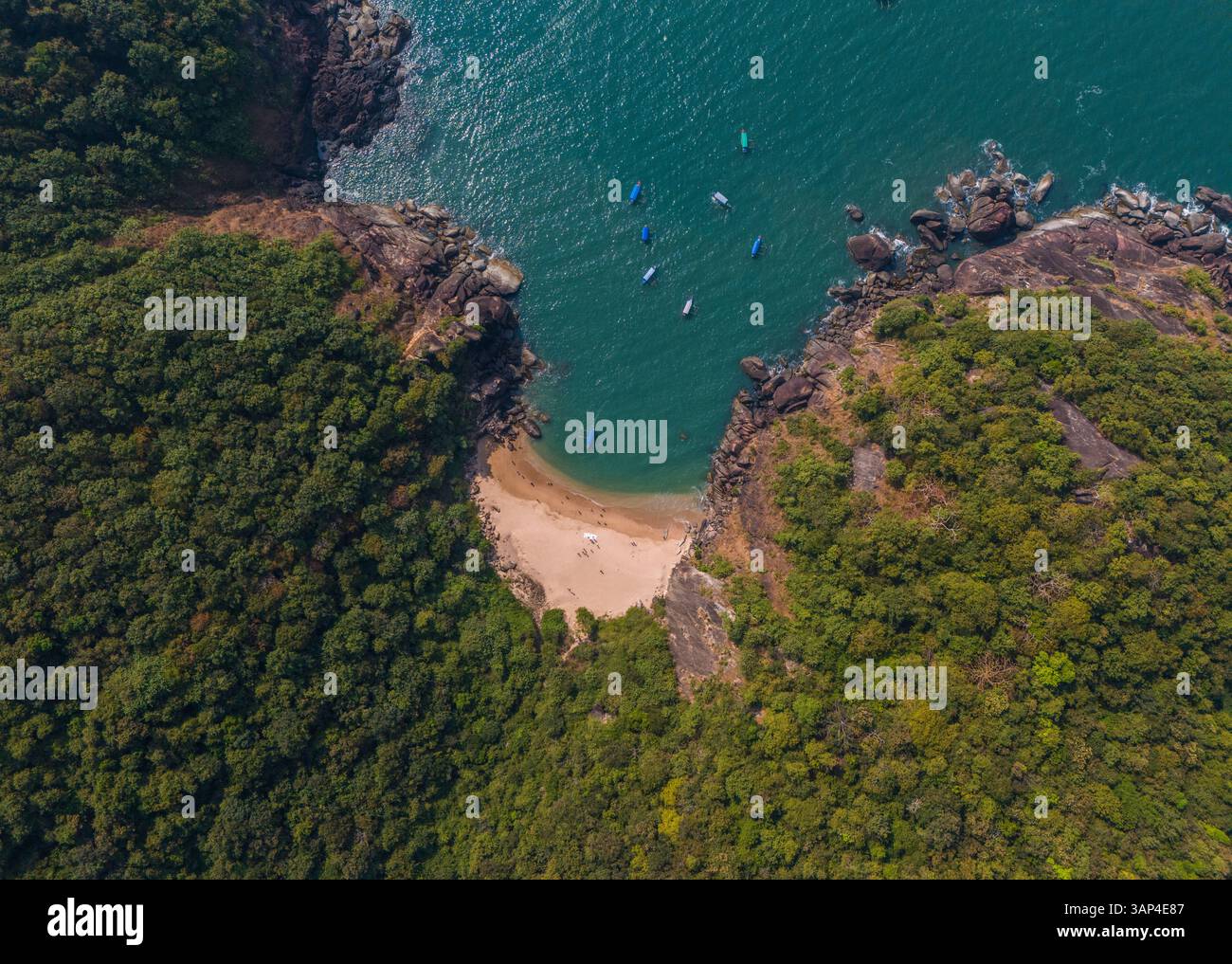 Aerial view of Butterfly beach, Canacona, Goa, India Stock Photo - Alamy