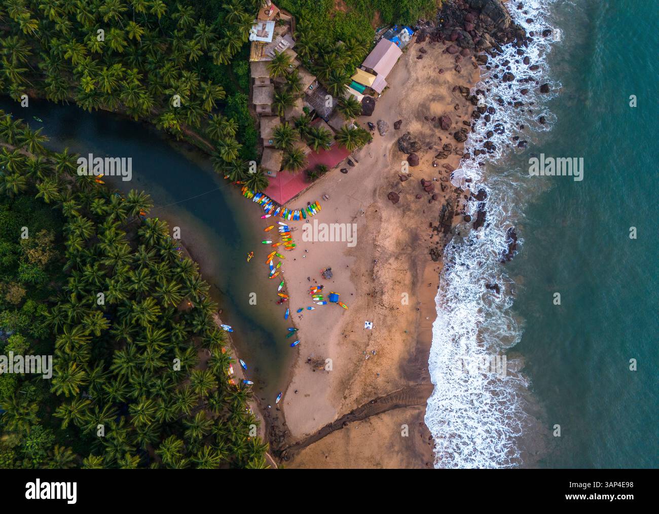 Aerial view of sandy Cola Beach, Canacona, Goa, India Stock Photo - Alamy