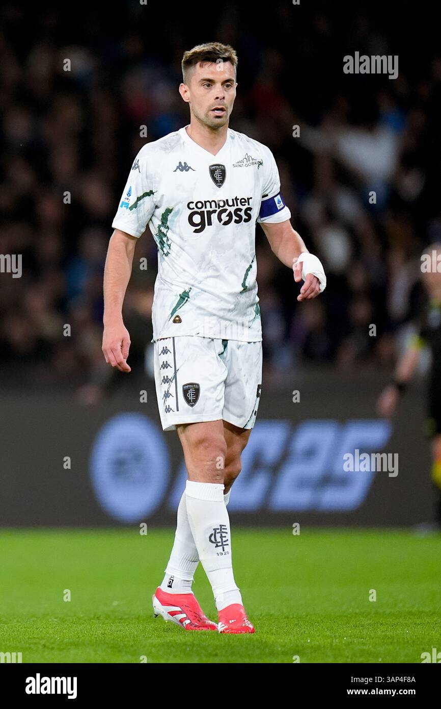 Naples, Italy. 14th Apr, 2025. Alberto Grassi of Empoli FC looks on ...