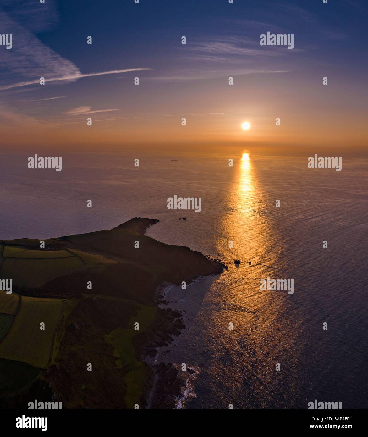 Aerial view of beautiful coastline with sandy beach and blue ocean ...