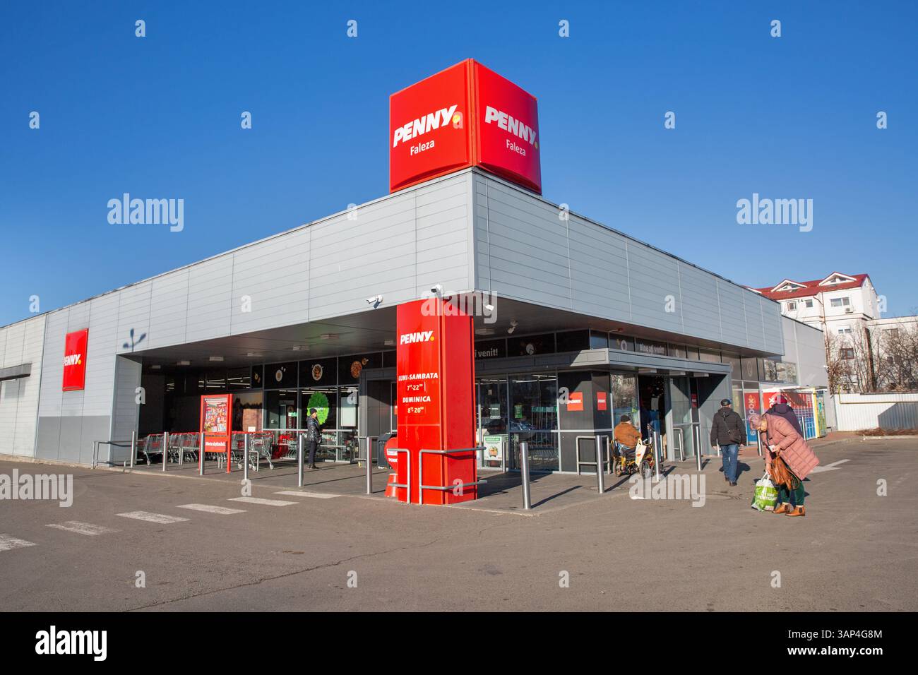 Galati, Romania - January 02, 2025: People visit Penny supermarket ...