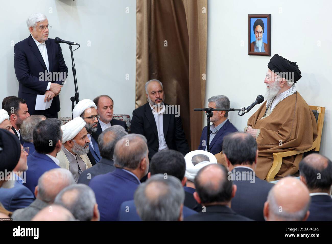 Tehran, Iran. 15th Apr, 2025. Iranian First Vice President MOHAMMAD ...