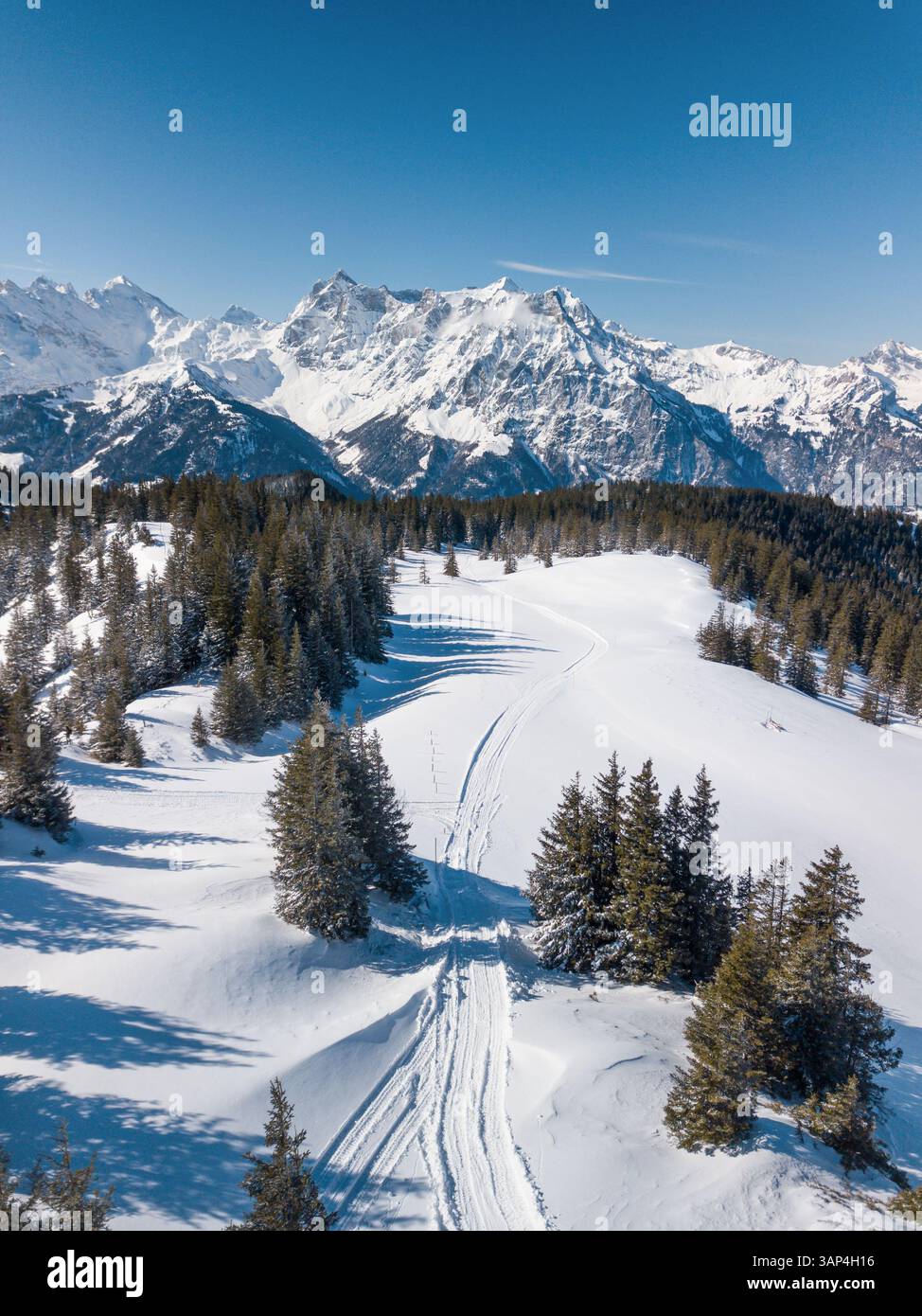 Aerial View of Typical Swiss Mountain Scene in Winter in Uri ...