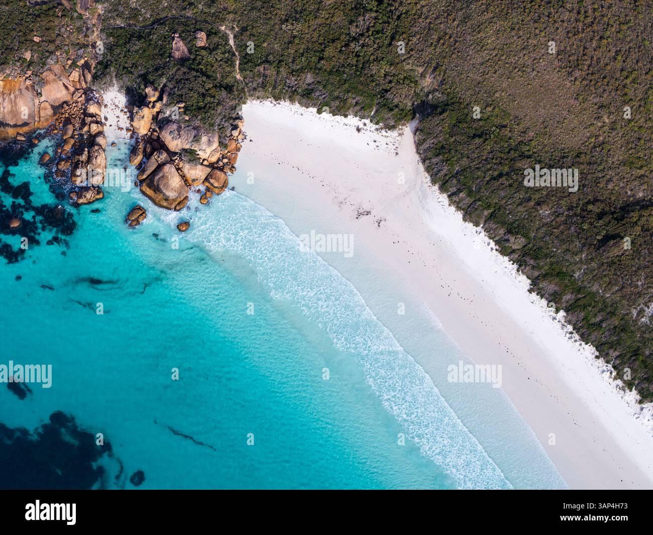 Aerial view of white sand beaches of Esperance, Cape Le Grand, Western ...
