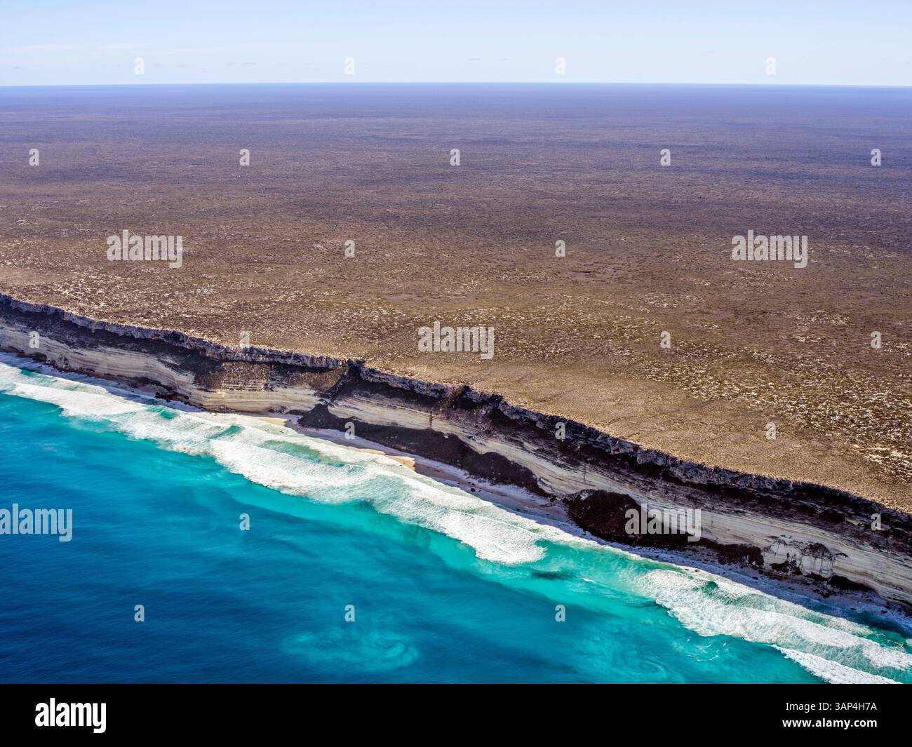 Aerial view of Baxter Cliffs overlooking the Great Australian Bight ...