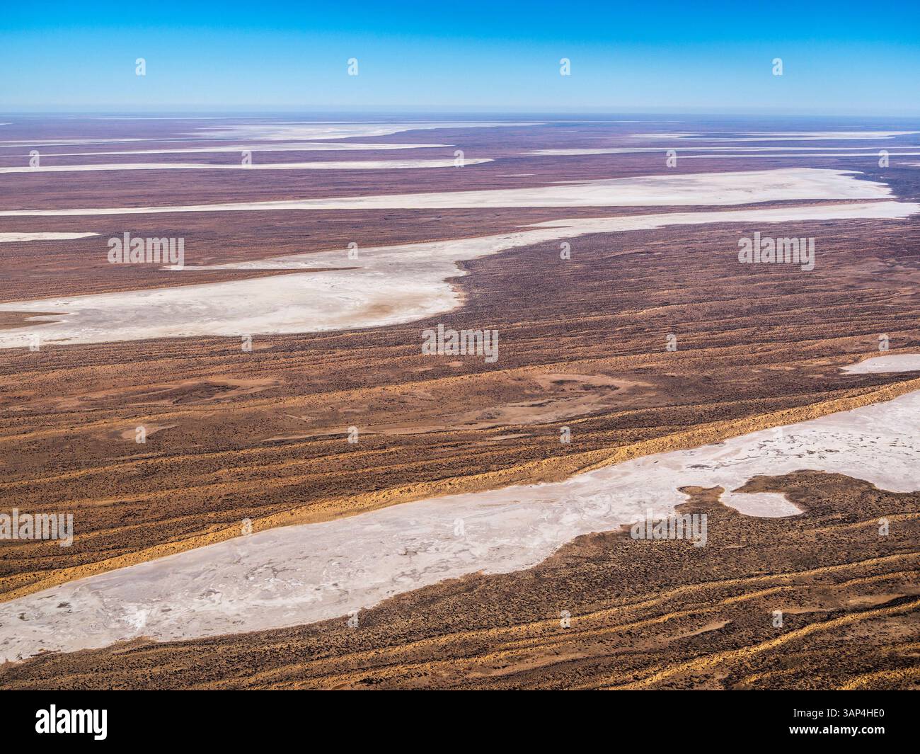 Aerial view of expansive barren Simpson Desert sand dunes, Kalamurina ...