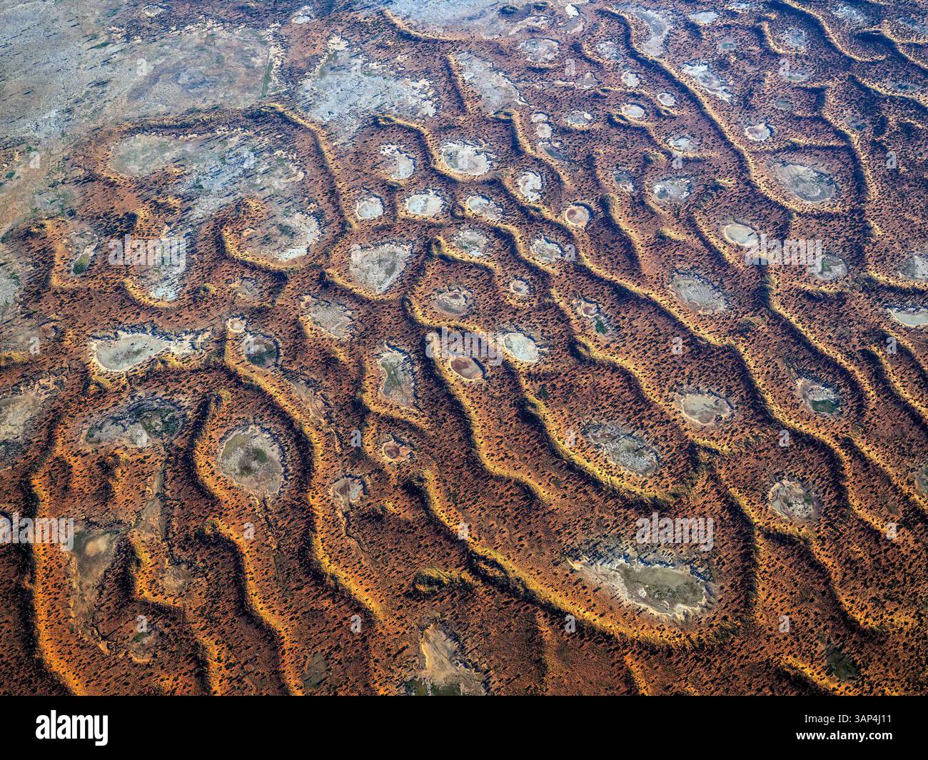 Aerial view of sand dunes and terrain patterns in Yamma Yamma ...