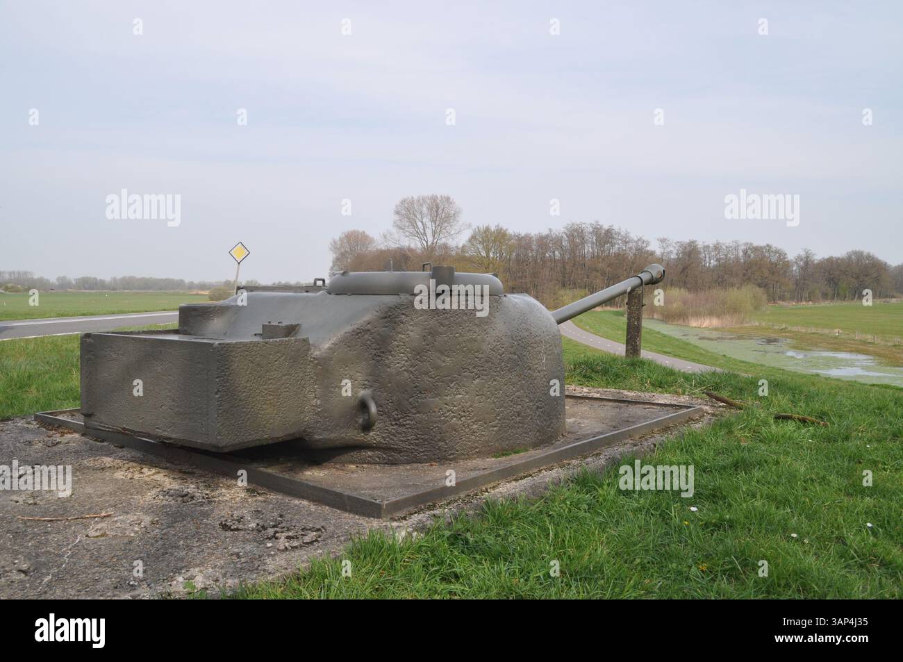 Sherman tank turret at the former IJssel line, Olst, The Netherlands ...
