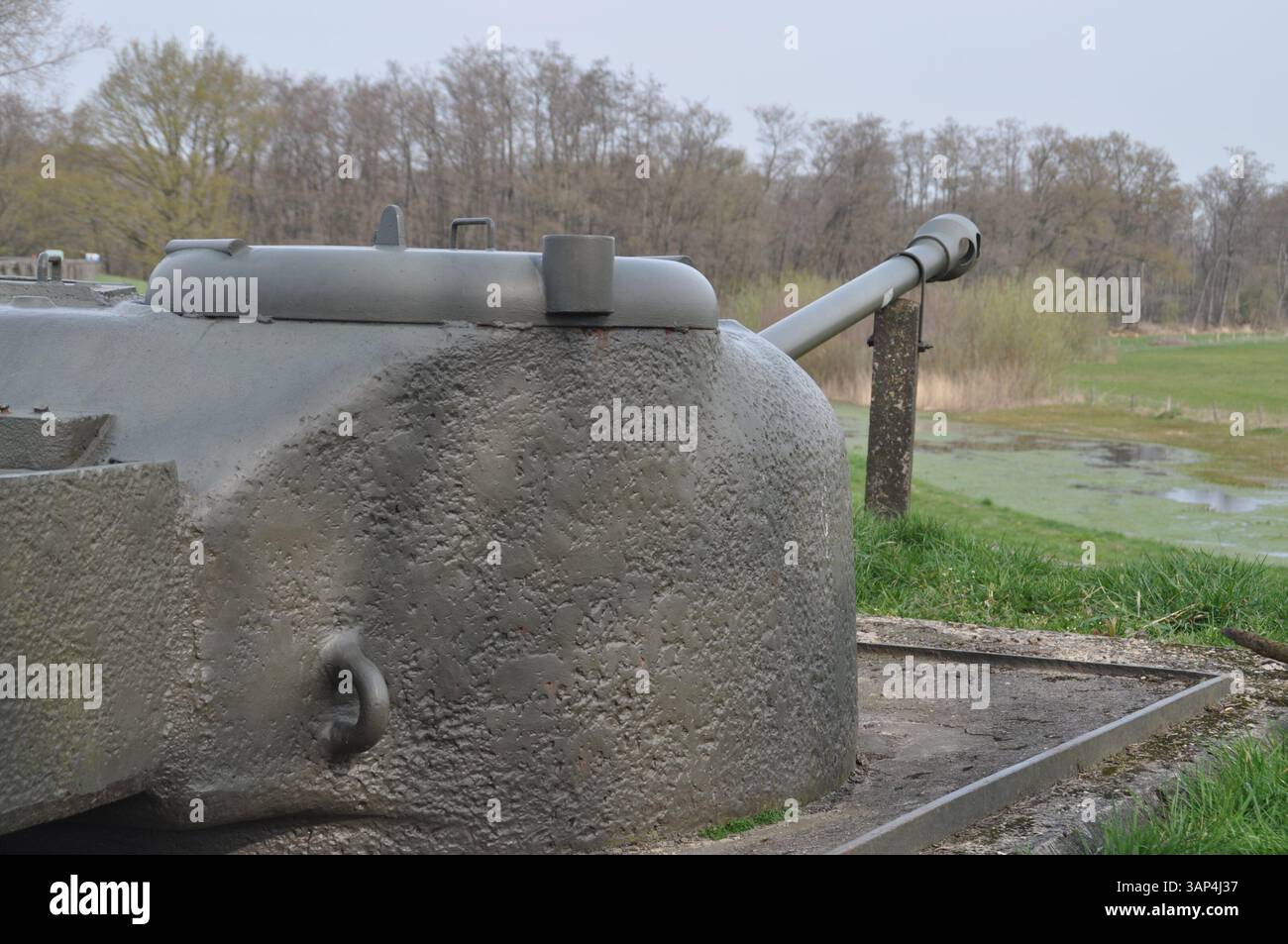Sherman tank turret at the former IJssel line, Olst, The Netherlands ...