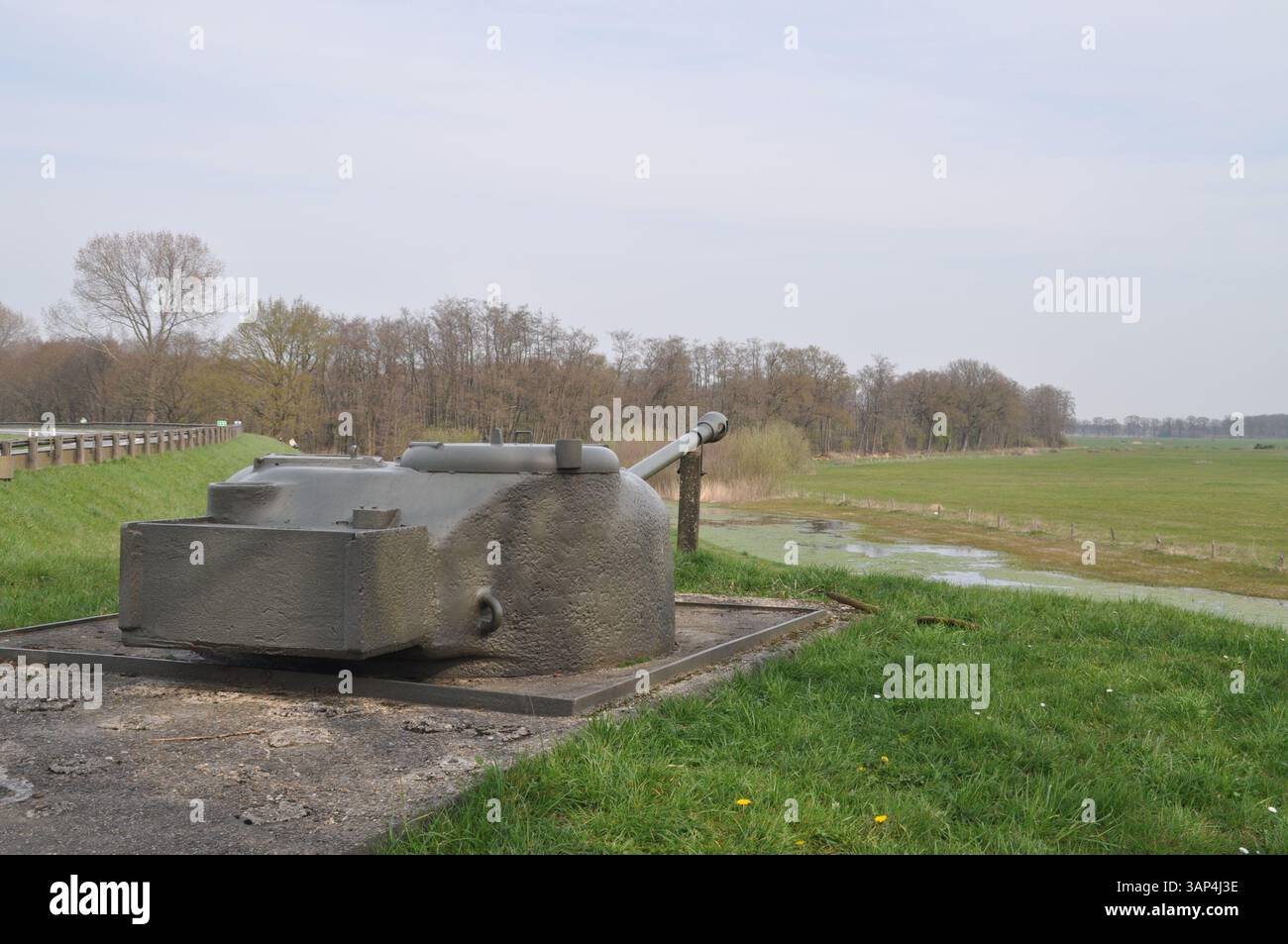 Sherman tank turret at the former IJssel line, Olst, The Netherlands ...