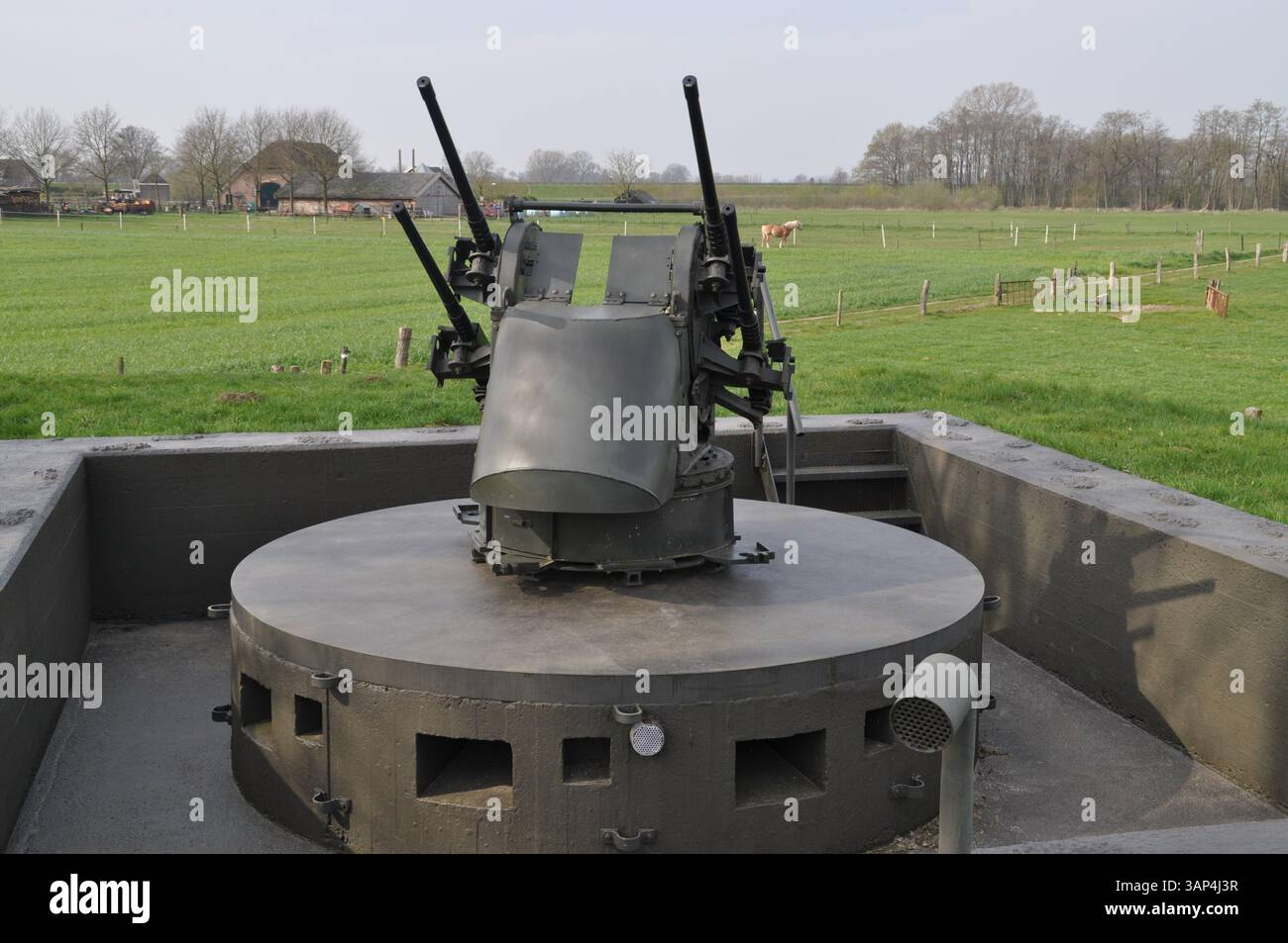 Flak Vierling AA Gun at the former IJssel line, Olst, The Netherlands ...
