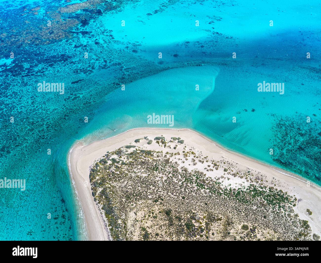 Aerial view of Ningaloo Reef, fringing reef, Coral Bay, Western ...