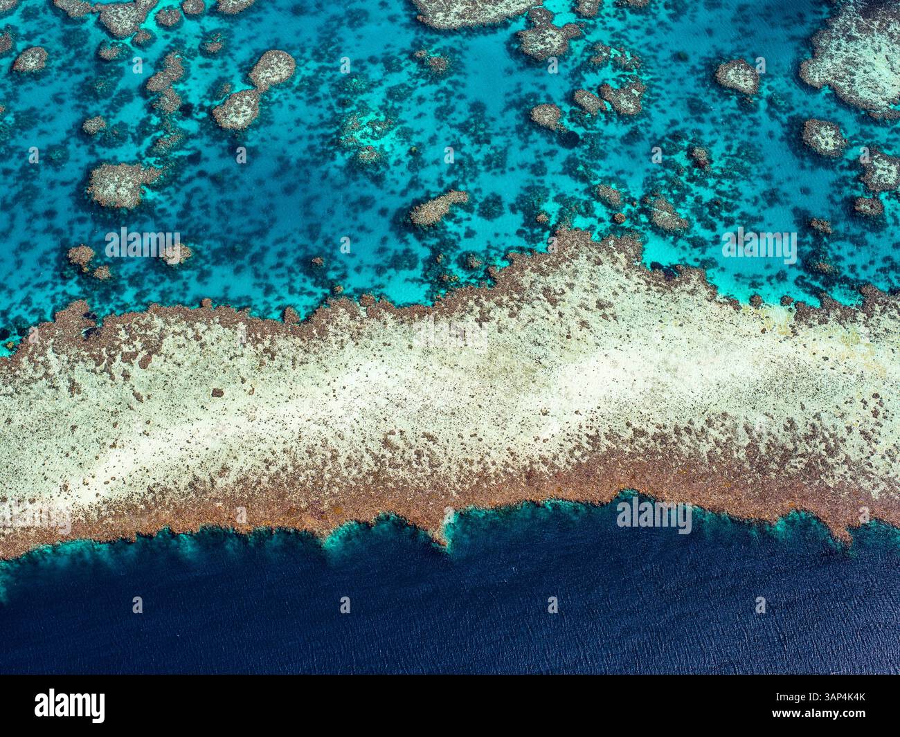 Aerial view of Hardy Reef in Great Barrier Reef, Queensland, Australia ...