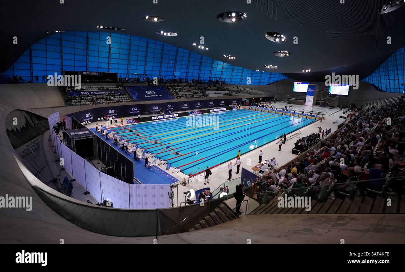 General view during the Men's 400m Freestyle final B on day one of the ...