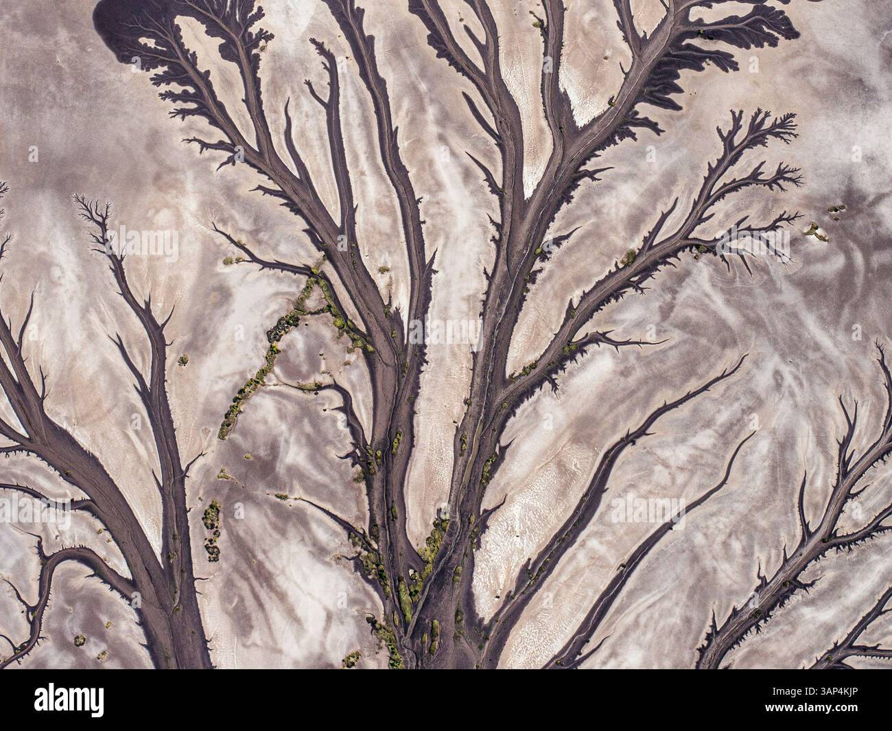 Aerial view of patterns and texture along the Ord River, The Kimberley ...