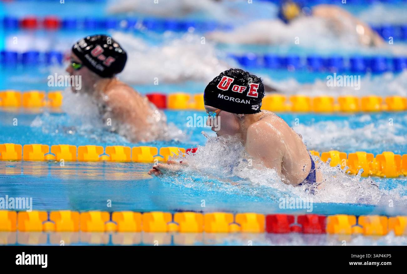 Edinburgh Un's Anna Morgan competes in the women's 50m breaststroke ...