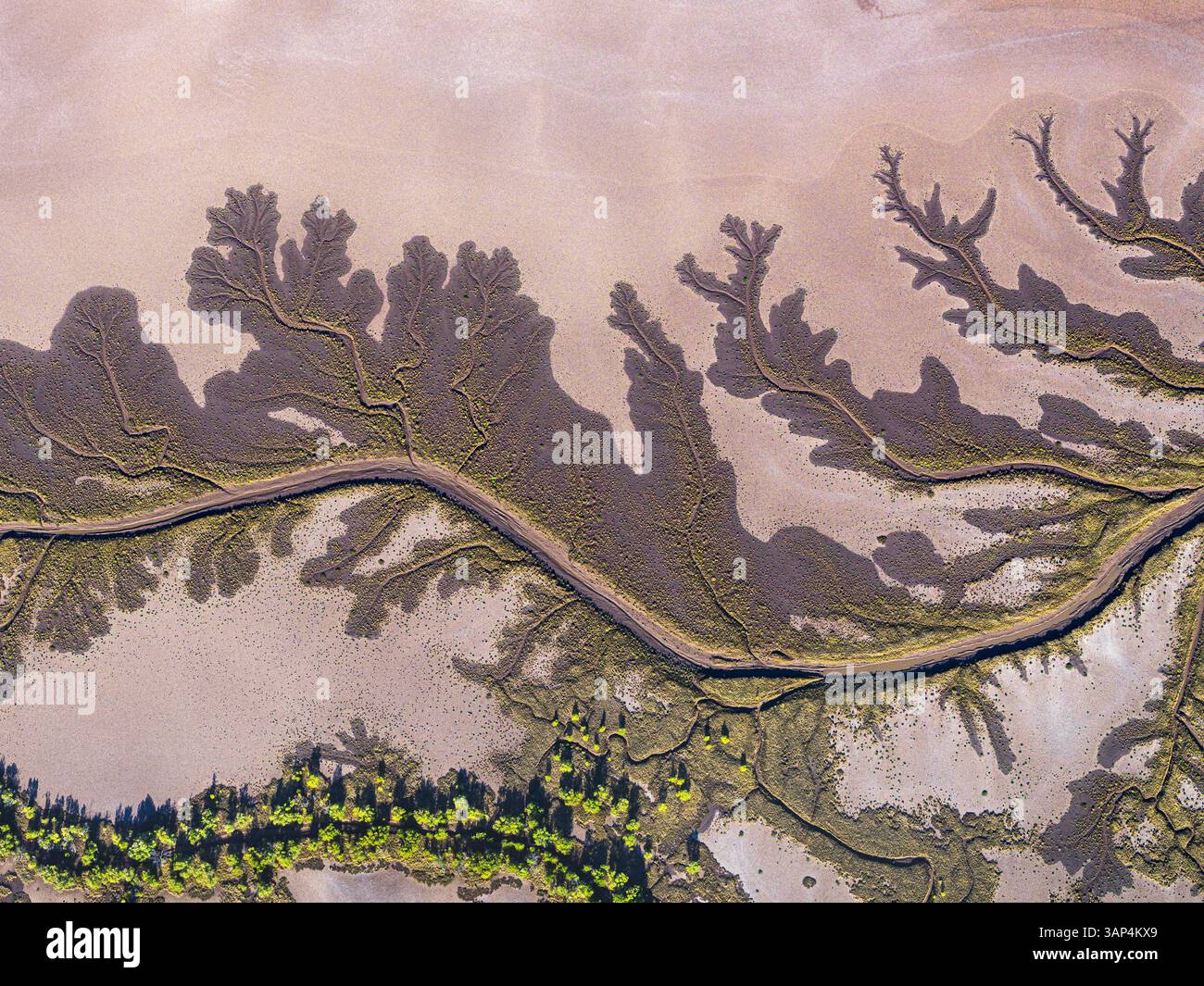 Aerial view of King River with serpentine patterns, Durack, Western ...
