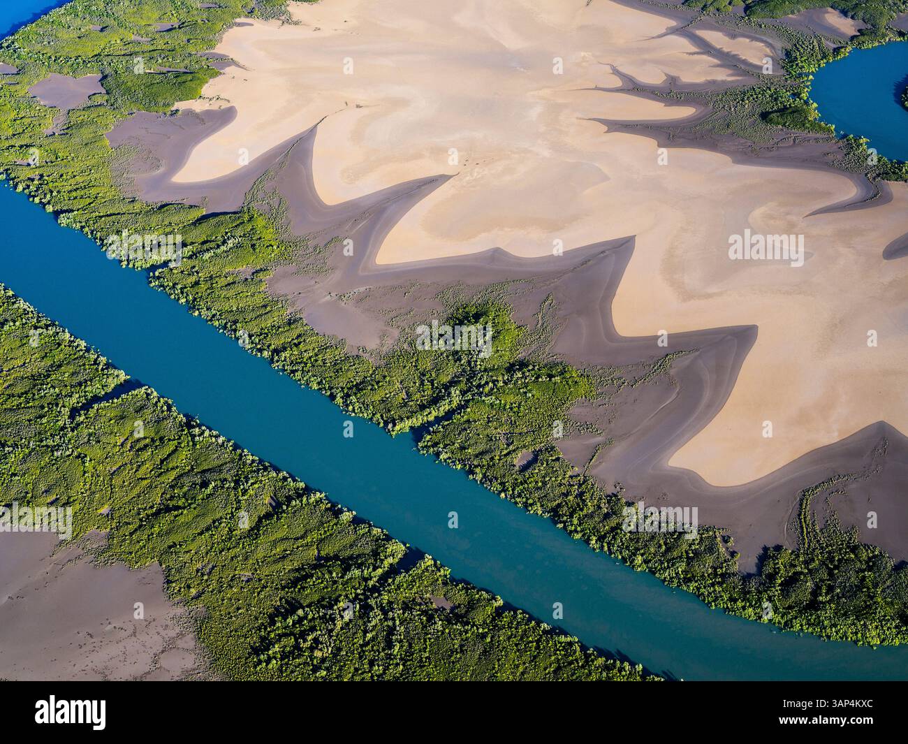 Aerial view of Kimberley tidal flats and river, Kimbolton, Western ...
