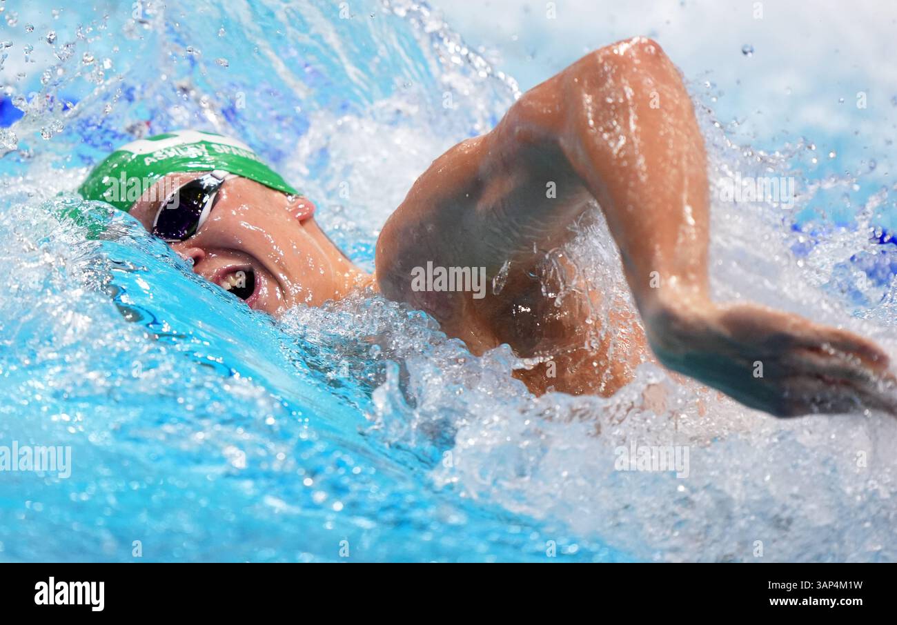 Wycombe Dist' F Ashley-Sparks competes in the men's 400m freestyle ...