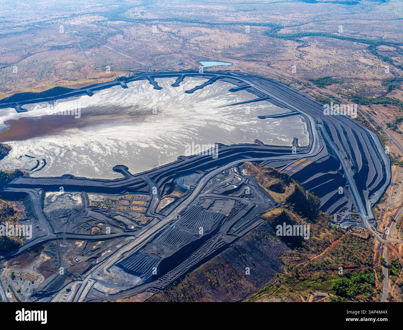 Aerial view of Argyle Diamond mine in the Kimberley region, Western ...