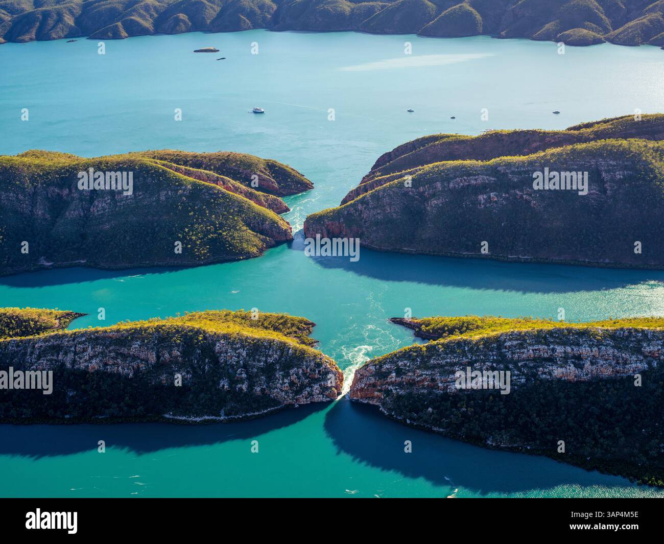 Aerial view of Horizontal Falls and the Kimberley region, Western ...