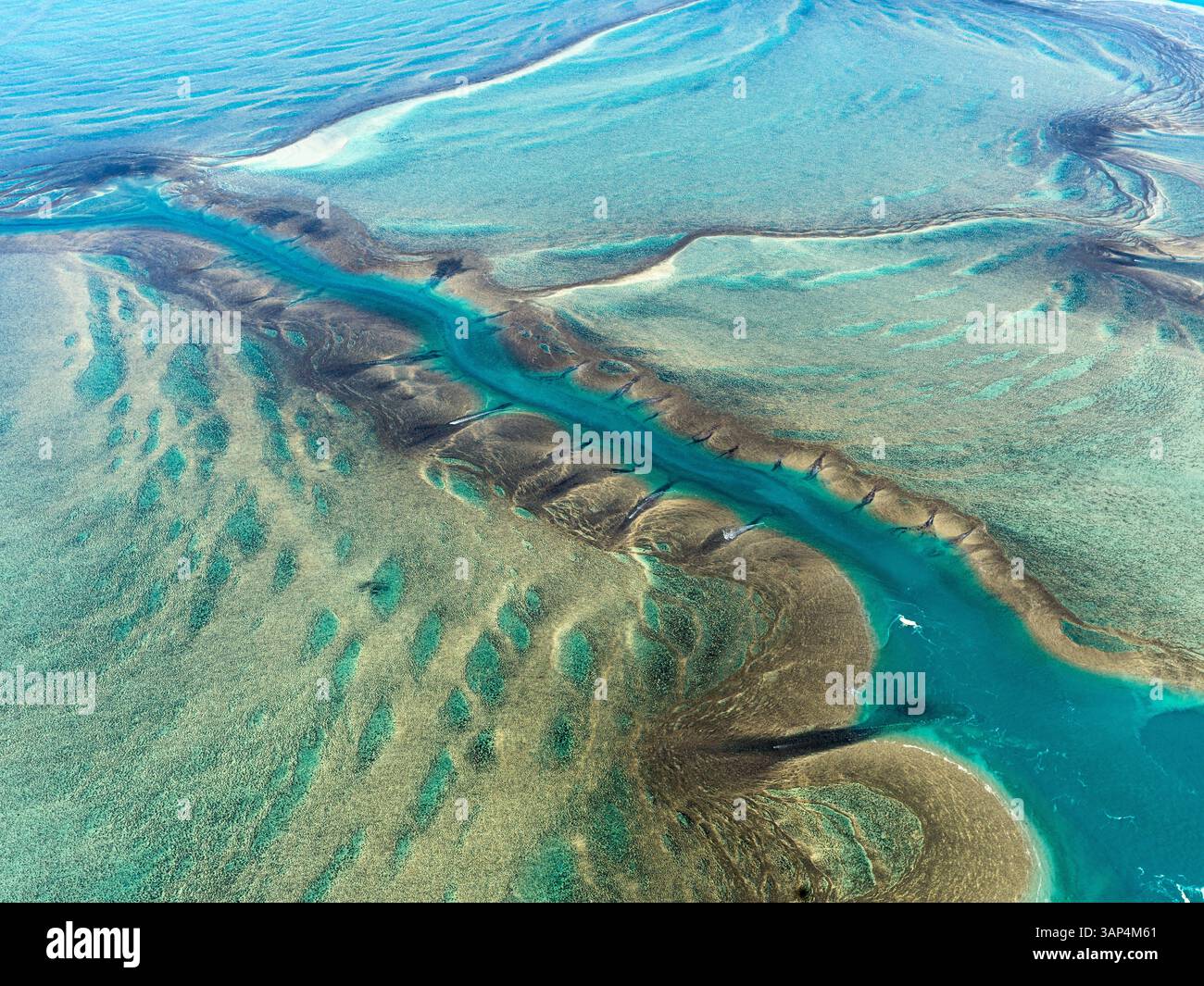 Aerial view of Montgomery Reef and The Kimberley coastline, Western ...