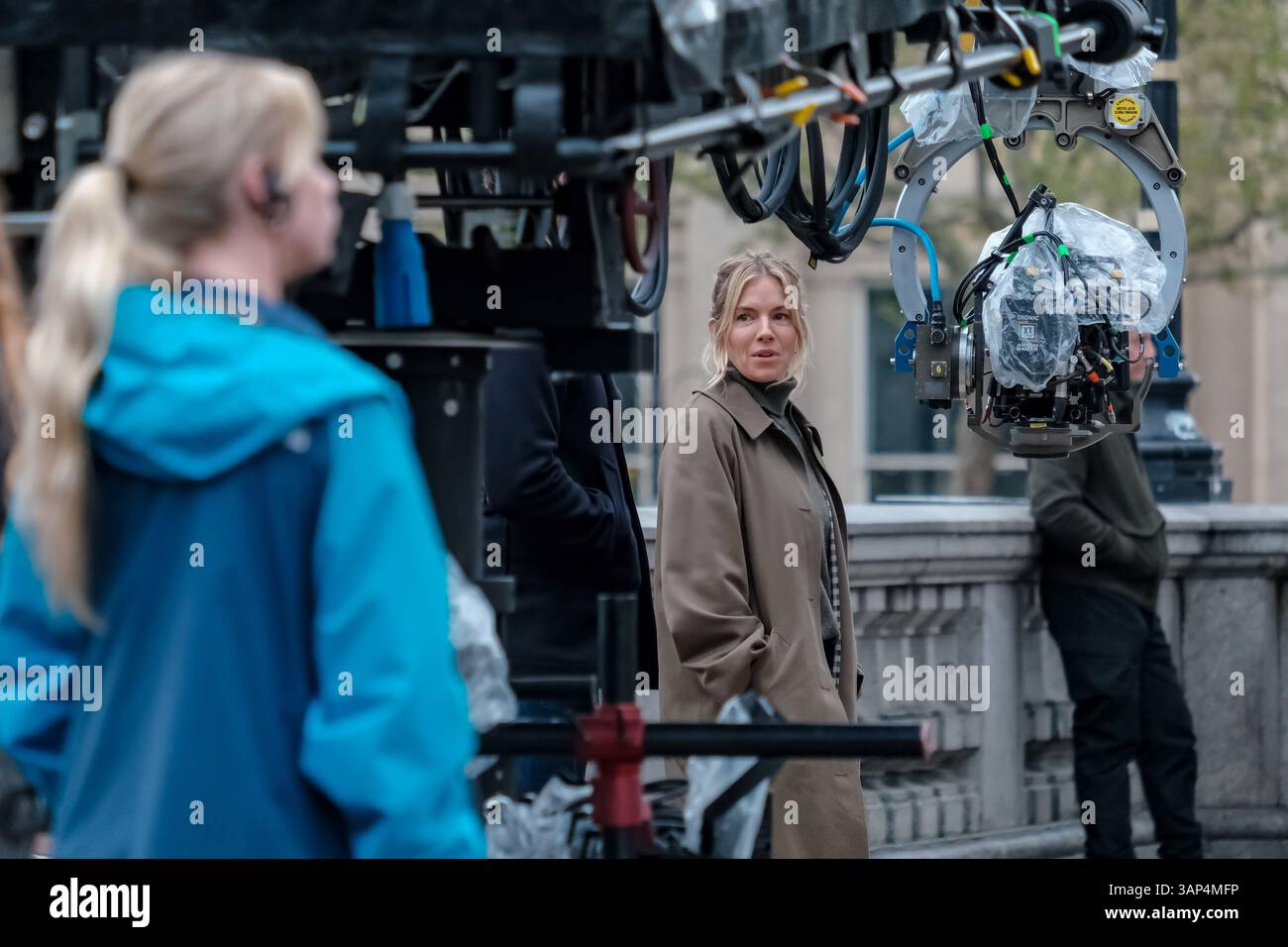 London, UK. 15th April, 2025. Actors Sienna Miller and John Krasinski ...