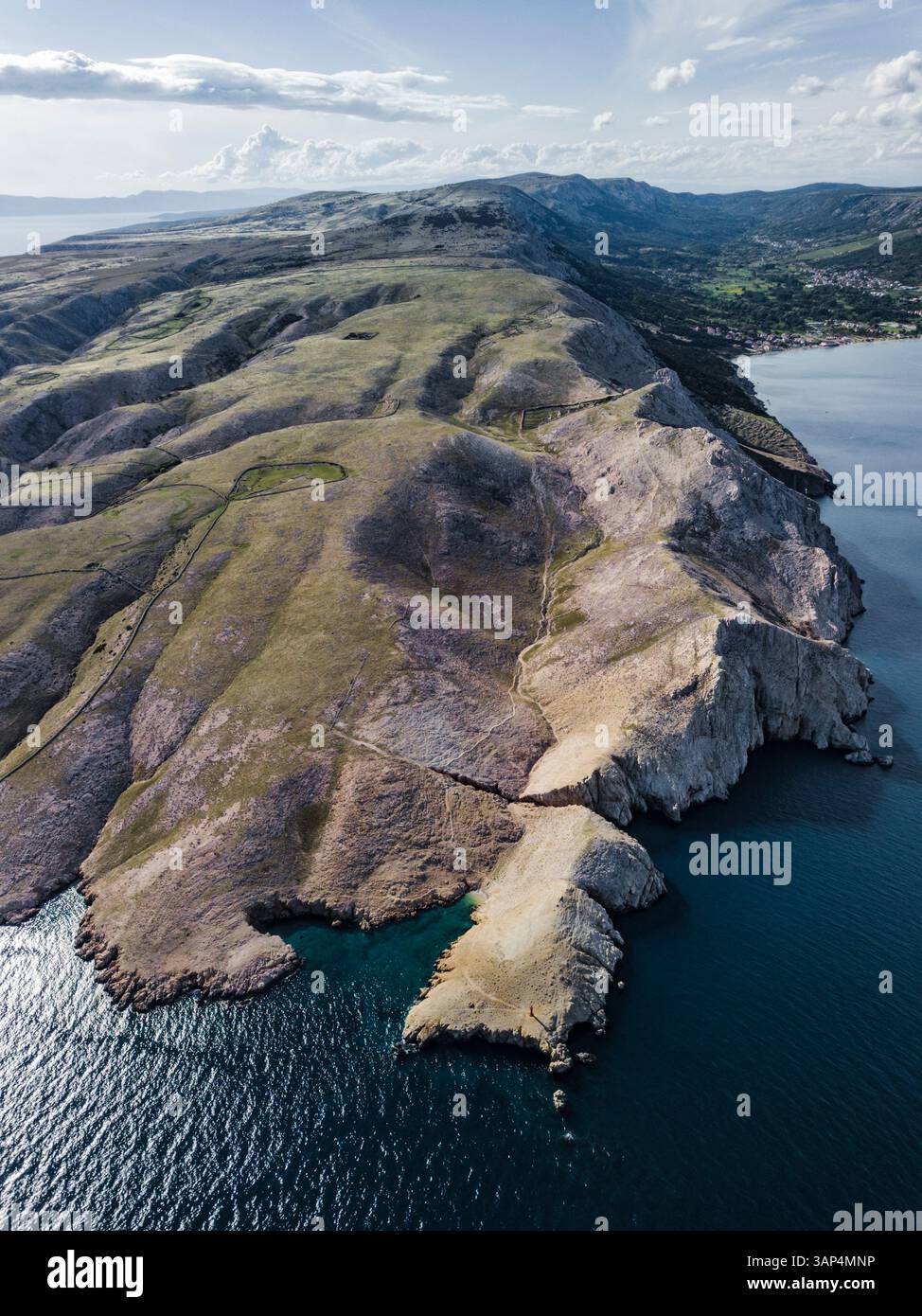 Aerial view of Coki Island coastline, Baska, Croatia Stock Photo - Alamy