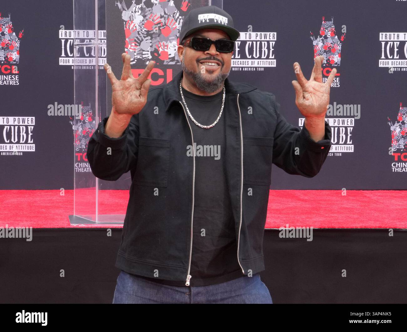Los Angeles, USA. 15th Apr, 2025. Ice Cube at the Ice Cube Hand ...